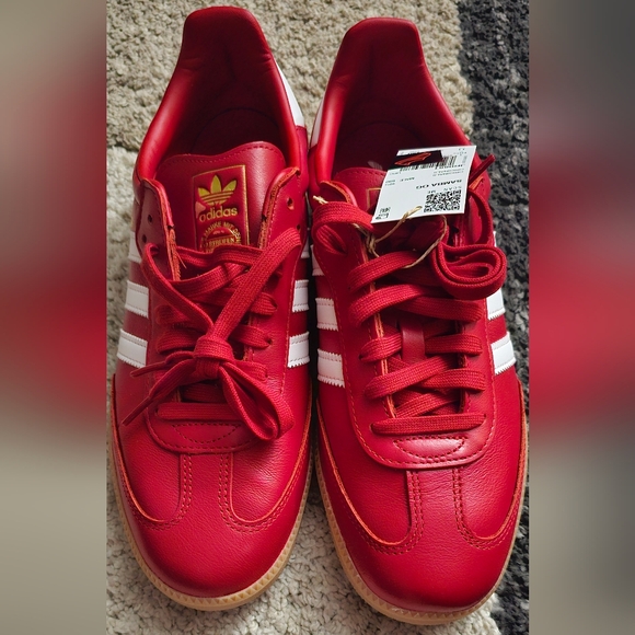 adidas | Shoes | Adidas Mens Bright Red Sambas | Poshmark